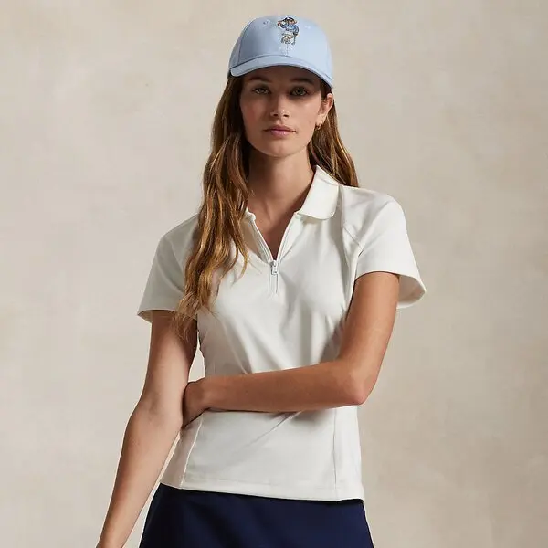 新品　BRIEFING CE LOGO TAPE POLO RELAXED Ralph Lauren Slim Fit Quarter-Zip Polo Shirt In Ceramic White/Navy